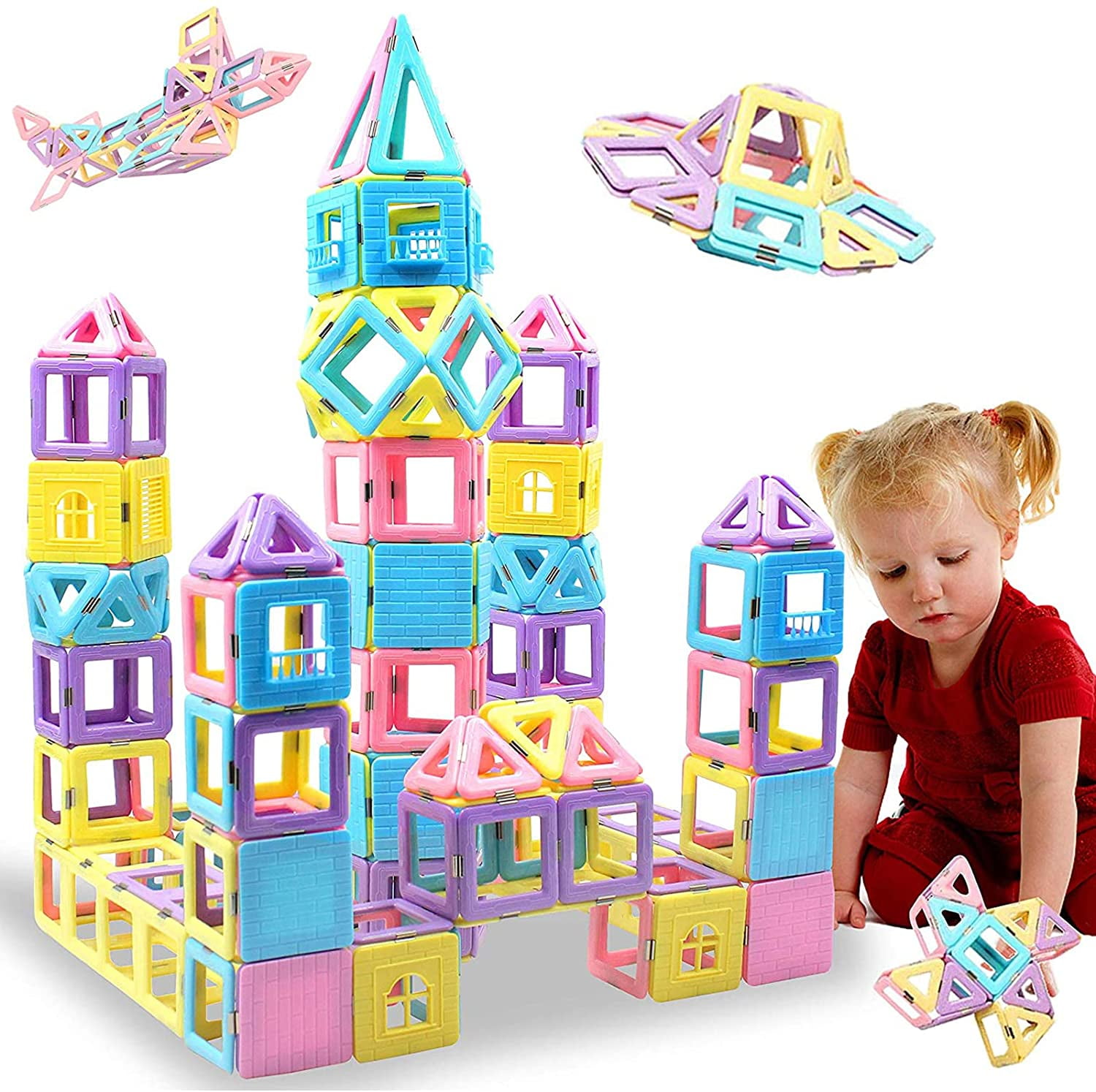 Magnetic Blocks 40PCS Upgrade Magnetic Building Blocks for Kids ...
