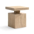 Calder 18" Solid Square Reclaimed Elm Block Plinth Side Table, Heritage ...