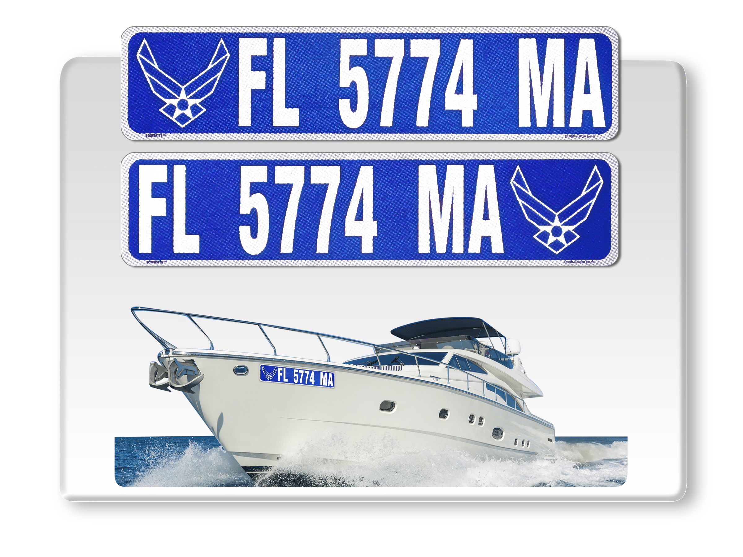 2 Pack Super Reflective Custom Boat Registration Numbers and Letters ...