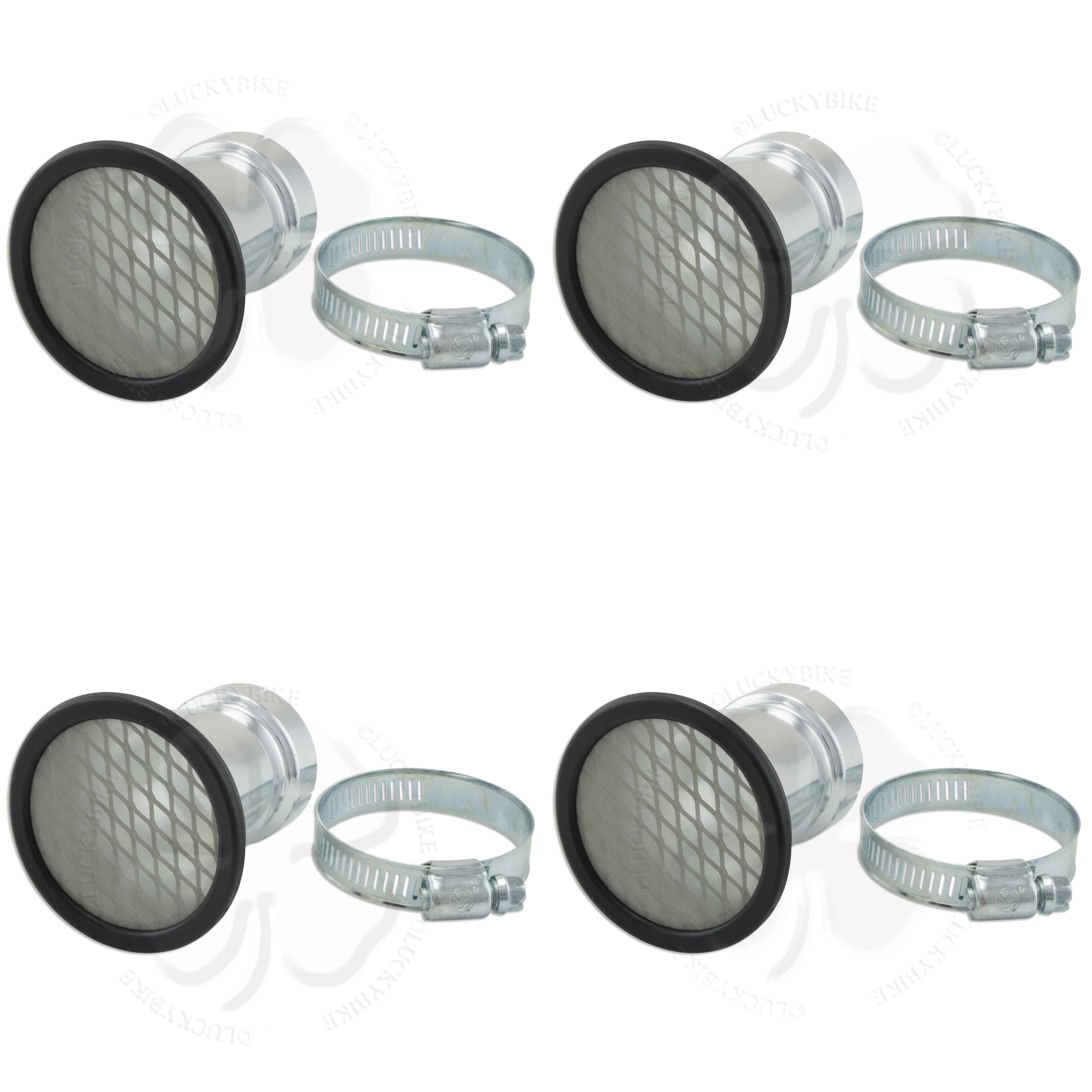 4x Velocity Stack 39mm 1 9/16 Universal Carb Air Horn Clamp On Mesh ...