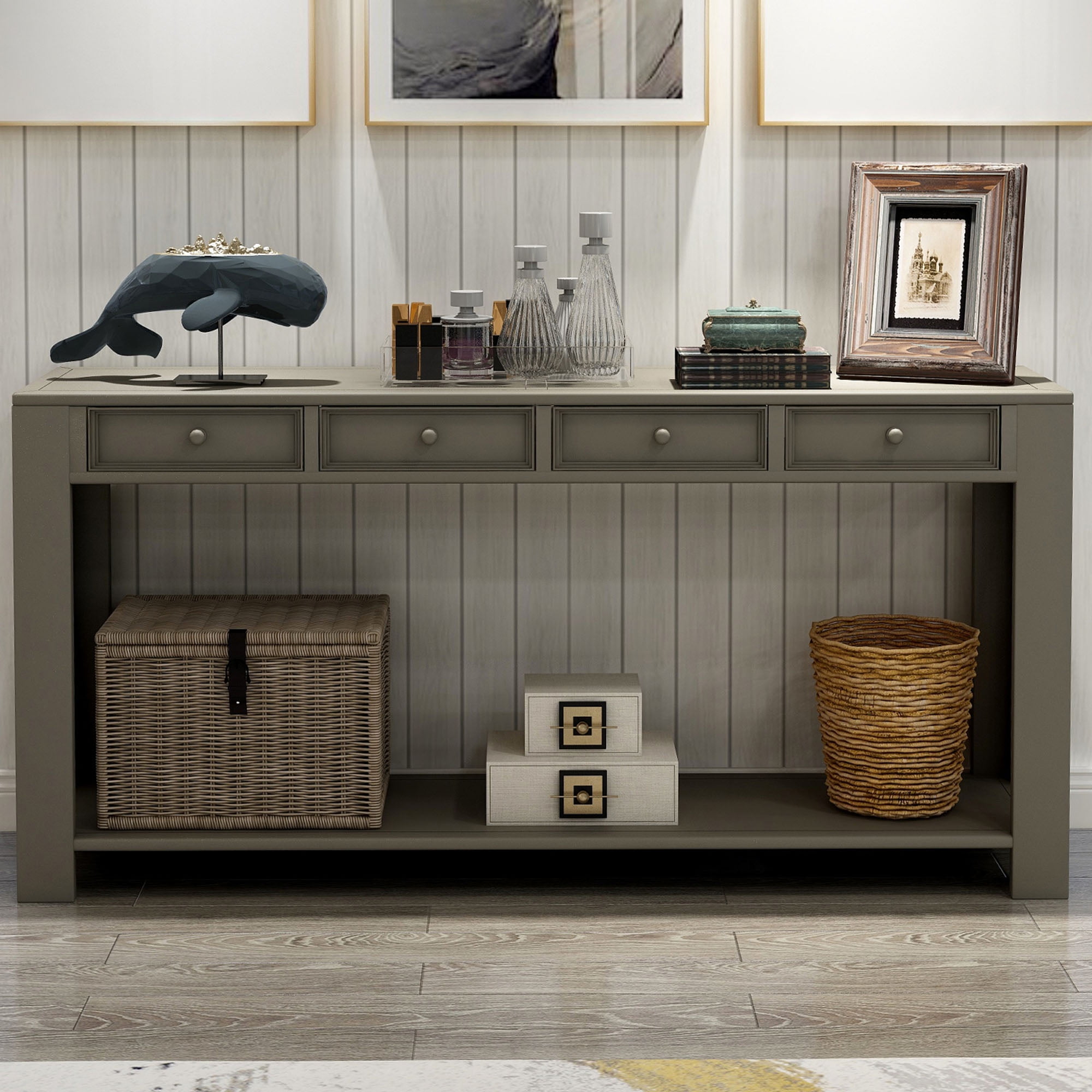 UWR-Nite Console Table for Entryway Hallway, Sofa Table with Storage ...