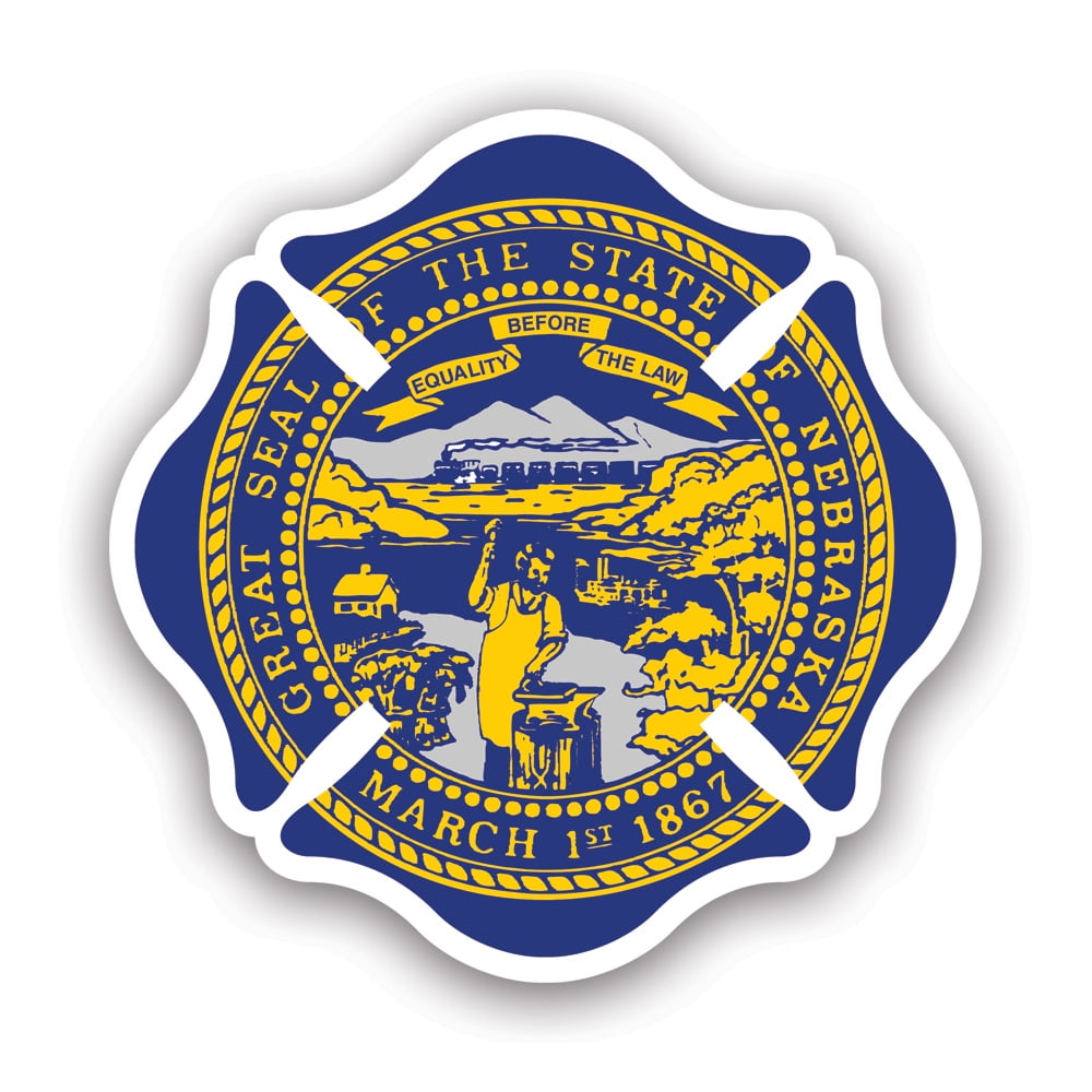 Nebraska State Maltese Cross Shaped Sticker Decal - Self Adhesive Vinyl ...