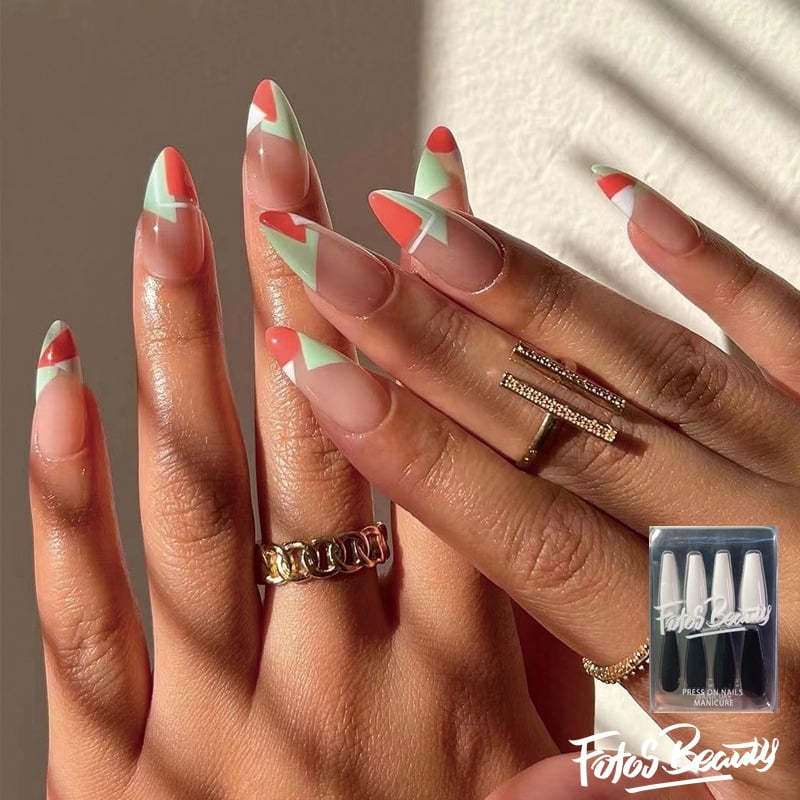 Click here for Fofosbeauty 24 Pcs Almond Fake Nails Tips  Medium... prices