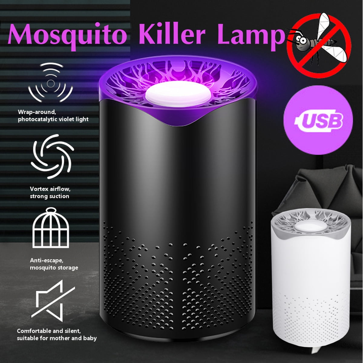 Electric Photocatalytic Anti Mosquito Killer Lamp Bug Insect Trap Light ...