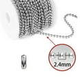 QUSENLON Stainless Steel Ball Chains Beaded Necklace Chains Silver ...
