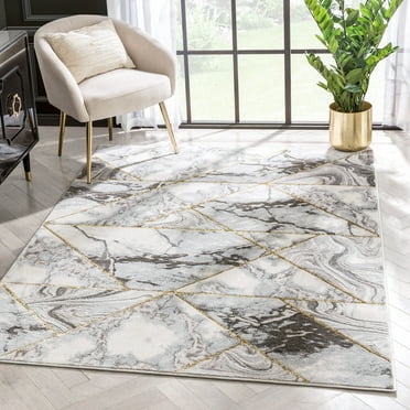 SAFAVIEH Craft Paul Abstract Marble Area Rug, 5'3" x 5'3" Round, Ivory ...