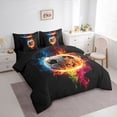 Feelyou Flame Soccer Ball Twin Bedding for Boys, Cool Fire Water Drip ...