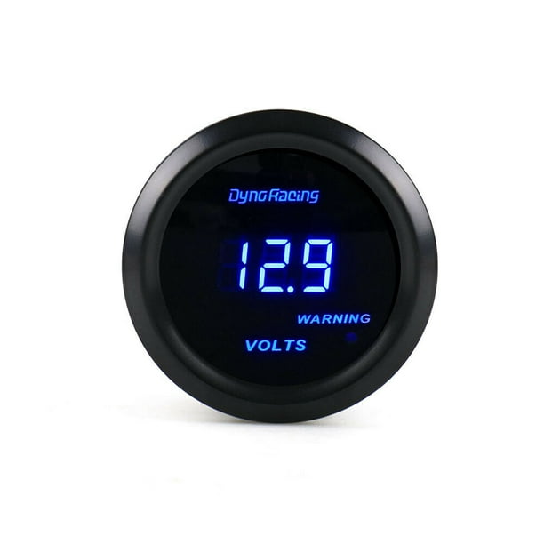 Dyno Racing Universal 2" 52mm Blue Digital LED Volt Meter Electronic ...