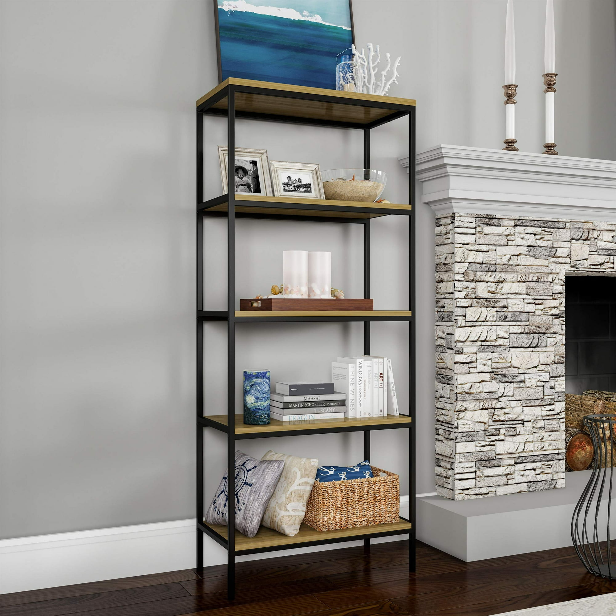 Click here for Lavish Home 5-Tier Bookshelf-Open Industrial Style... prices
