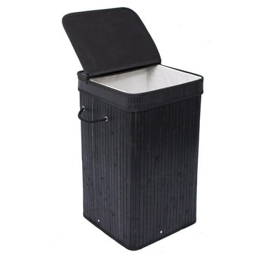 BirdRock Home Bamboo Square Laundry Hamper with Lid and Cloth Liner ...