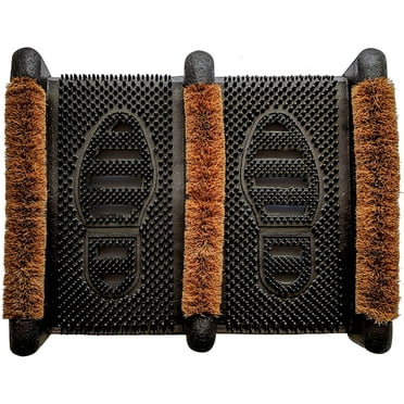 Rubber-Cal Herringbone Coir Boot Scraper Brush Doormat, Outdoor Shoe ...