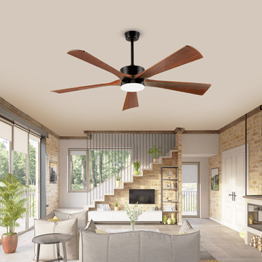 60 inch Wood Farmhouse Ceiling Fan with Light and Remote, Indoor ...