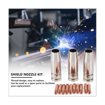 MB15 15AK Contact Tip M6 & Tips Holder Difuser & Shield cup & Torch Neck MIG Welding Torch (M6 ...