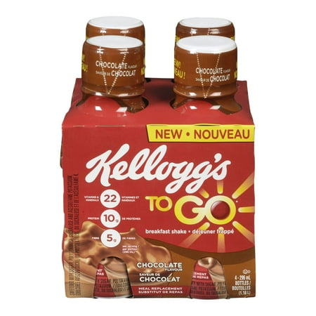 Kellogg's to Go Meal Replacement Breakfast Shake - Chocolate Flavour, 4 ...
