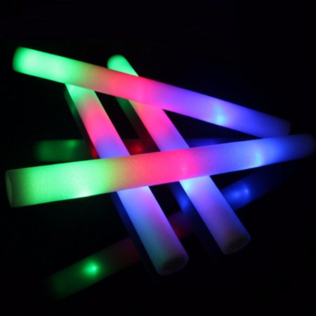 19inch Light Up Glow Stick Foam Sticks LED Wands Cheer Up Tool DJ ...