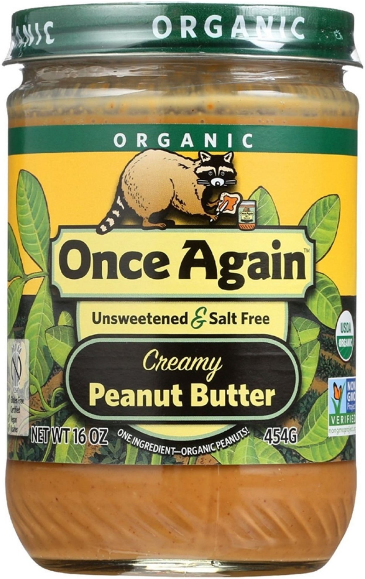 Once Again Organic peanut Butter Creamy 16 oz (Pack of 2) - Walmart.com