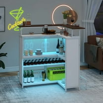 Tribesigns Rattan Home Bar Unit, Farmhouse 4-Tier Bar Table with 4 ...