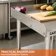 36 In x24 In Stainless Steel Work Table with Backsplash 0.7mm Heavy ...