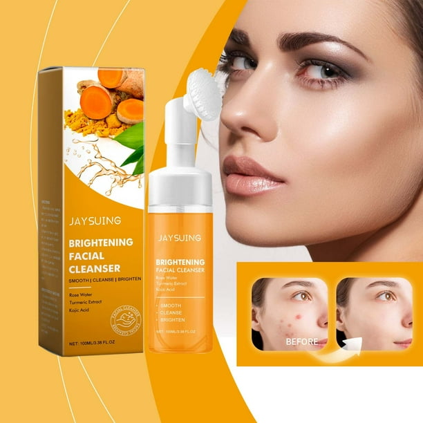 Fiudx Limpiador de Cúrcuma, Limpiador Facial Limpiador de Poros, Crema Hidratante, Limpiador ...