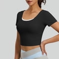 Avirosel Women's Short Sleeve Workout Crop Tops, Backless Athletic Yoga ...