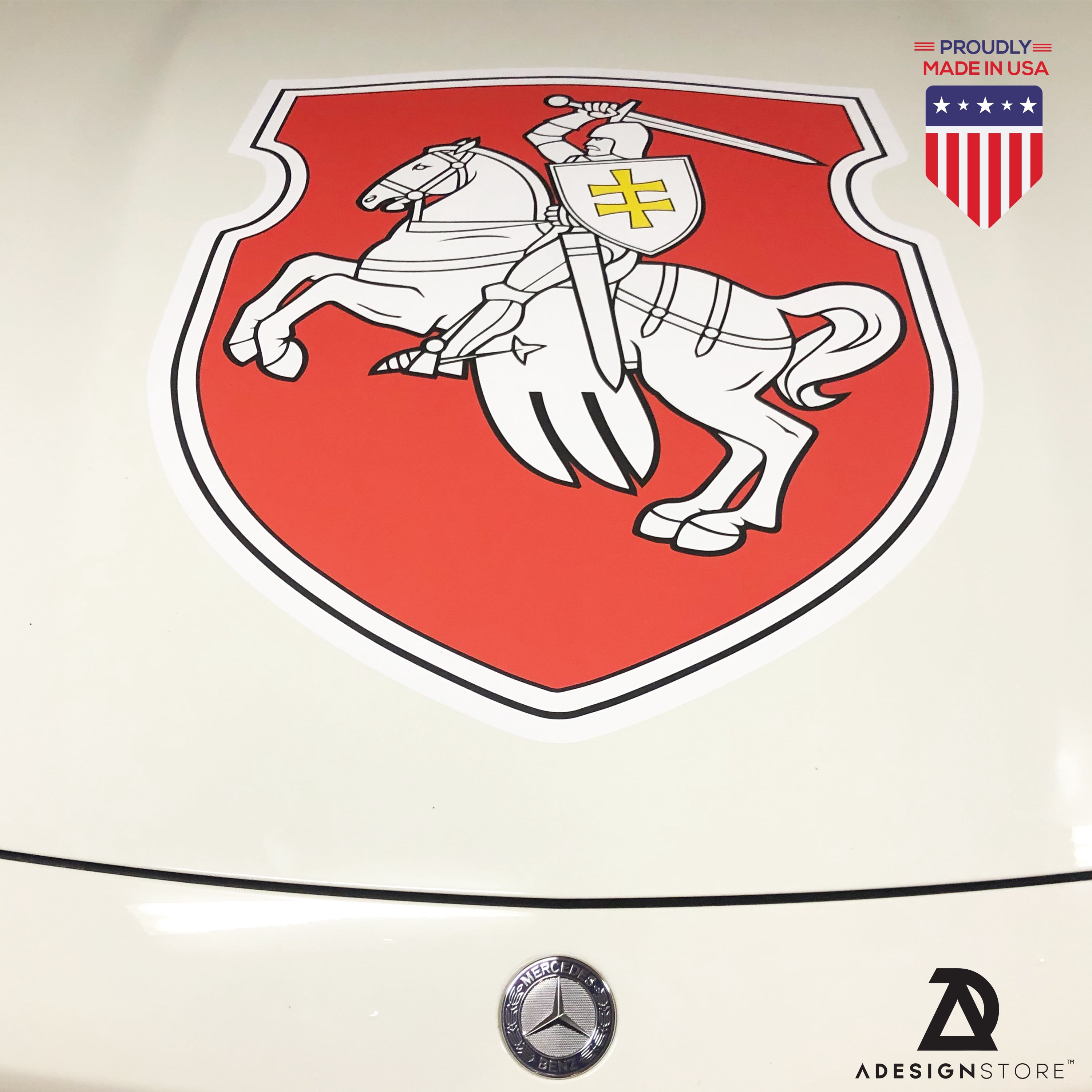 Belarus Pagonya Flag Car Decal Sticker - White Knight Large Belarus ...