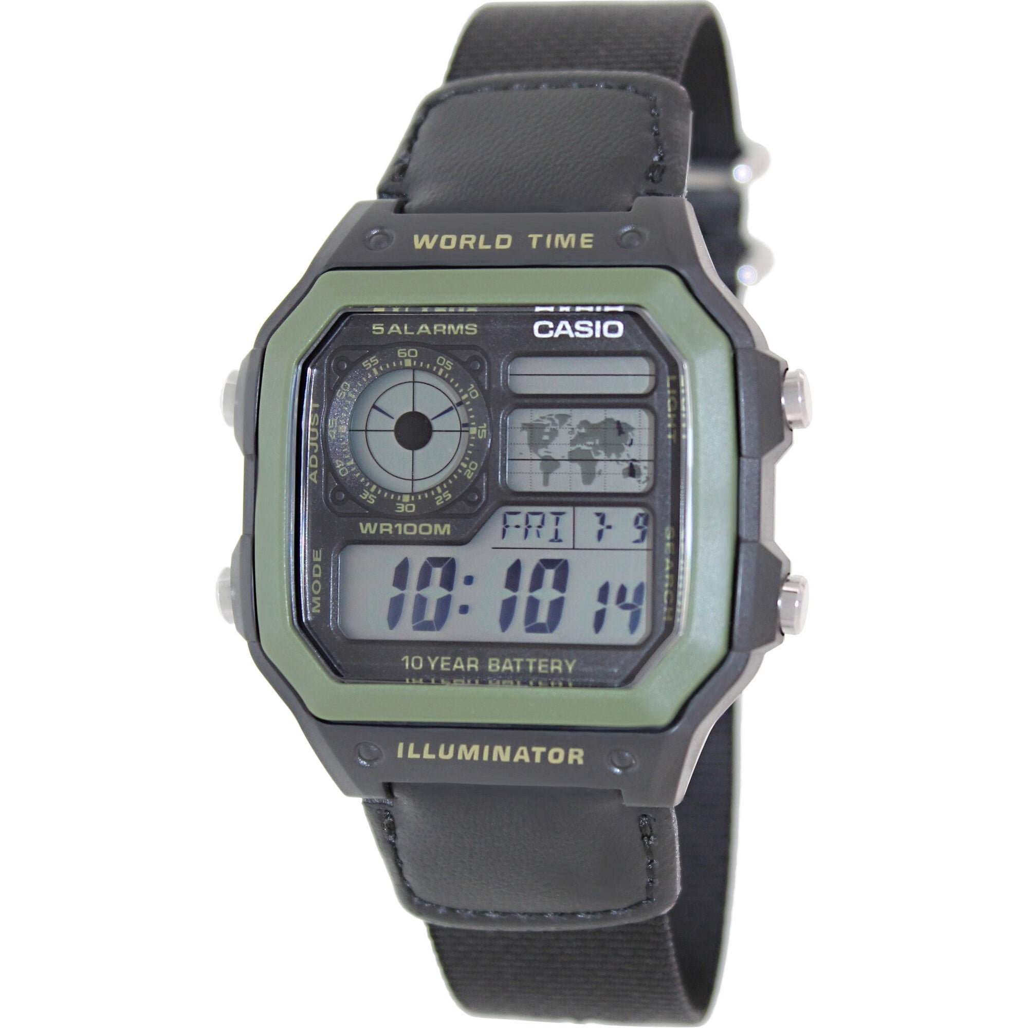 Click here for Casio Mens Illuminator Ae1200whb-1bv Black Cloth Q... prices