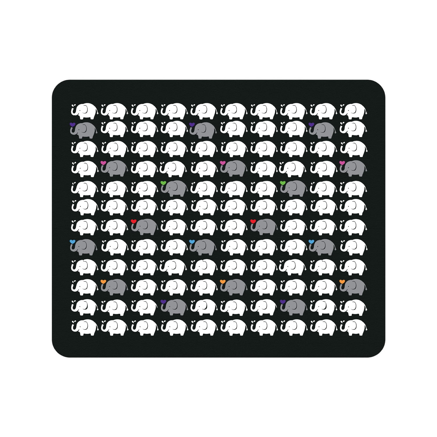 OTM Prints Black Mouse Pad, Elly Elephant Rainbow - Walmart.com