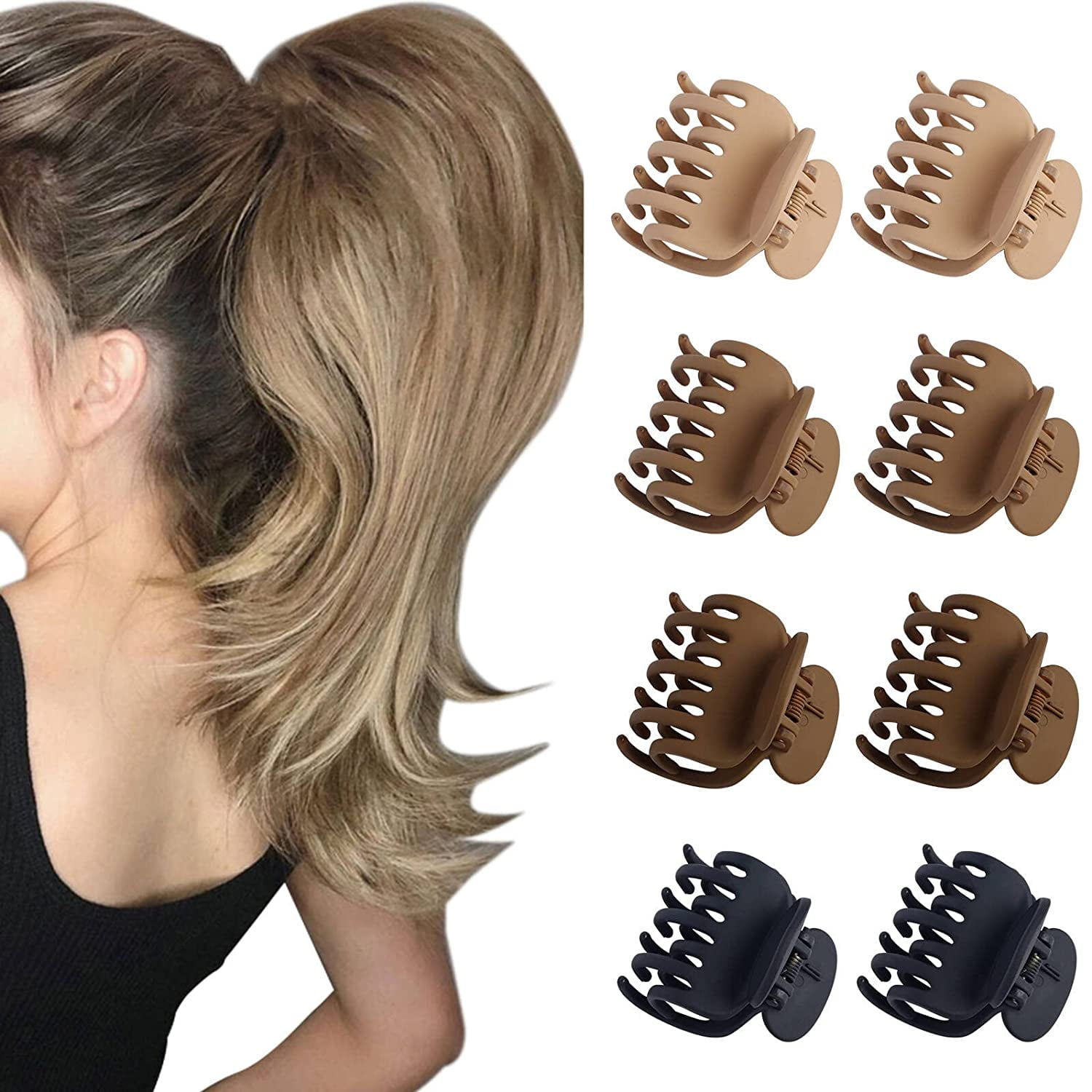 Southwit 1.55Inch Double Layer Small Hair Clips for Women Thick Thin ...