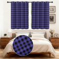 Blue and Black Checkered Pattern Blackout Curtains,Triple Weaved Fabric ...