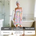 Absorbent Bath Towel Wrap Set for Women, Blue Tie-Dye Print Towel Wrap ...