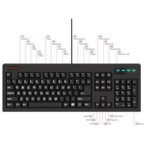 Ezsee Big Letter Multimedia Keyboard - Large White Print on Black Keys ...