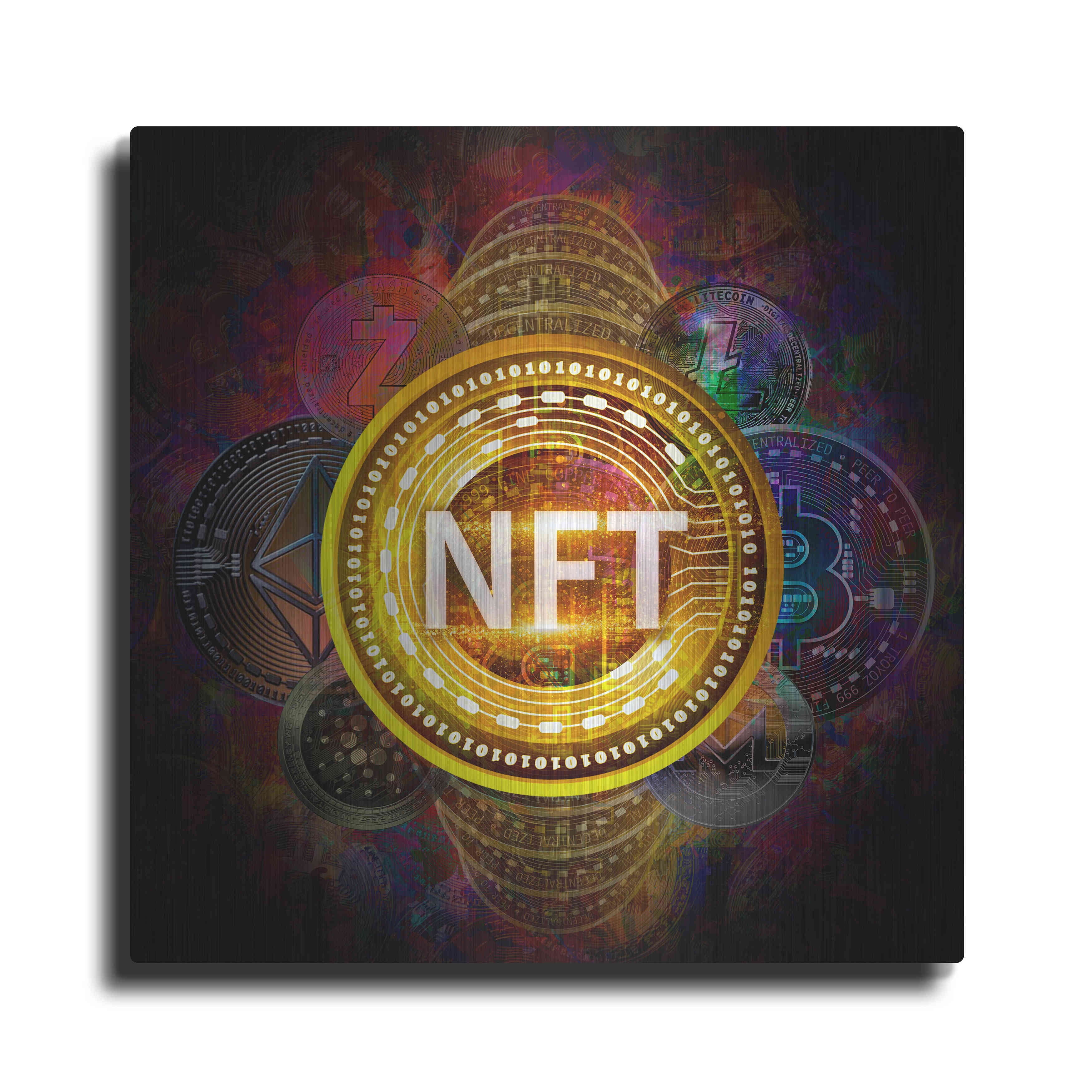 Luxe Metal Art 'Crypto Pyramid Nft' by Epic Portfolio Metal Wall Art ...