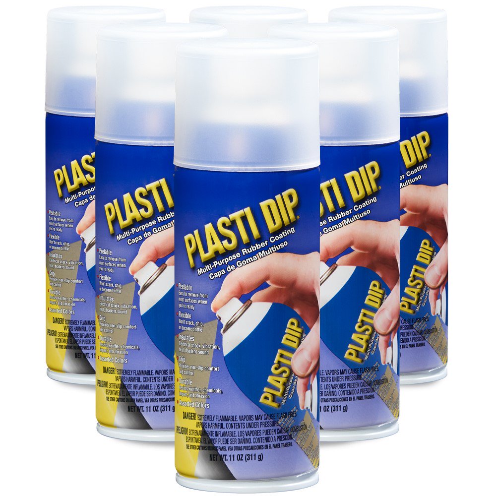 Plasti Dip Flexible, Protective Rubber Coating Clear Spray 11oz, 6 Pack ...
