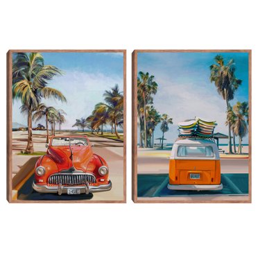 Free Shipping! Fine Art Canvas Retro Beach Day II by Studio Arts Canvas ...