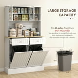 HOMCOM Pantry Storage Cabinet w/ Charging Station, White - Walmart.com