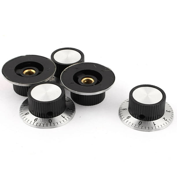 5Pcs M6 37mm x 15mm Potentiometer Control Volume Rotary Knob w Dial ...