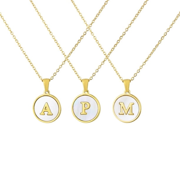 Lindos collares con letras mayúsculas para niñas, colgantes con nombre ...