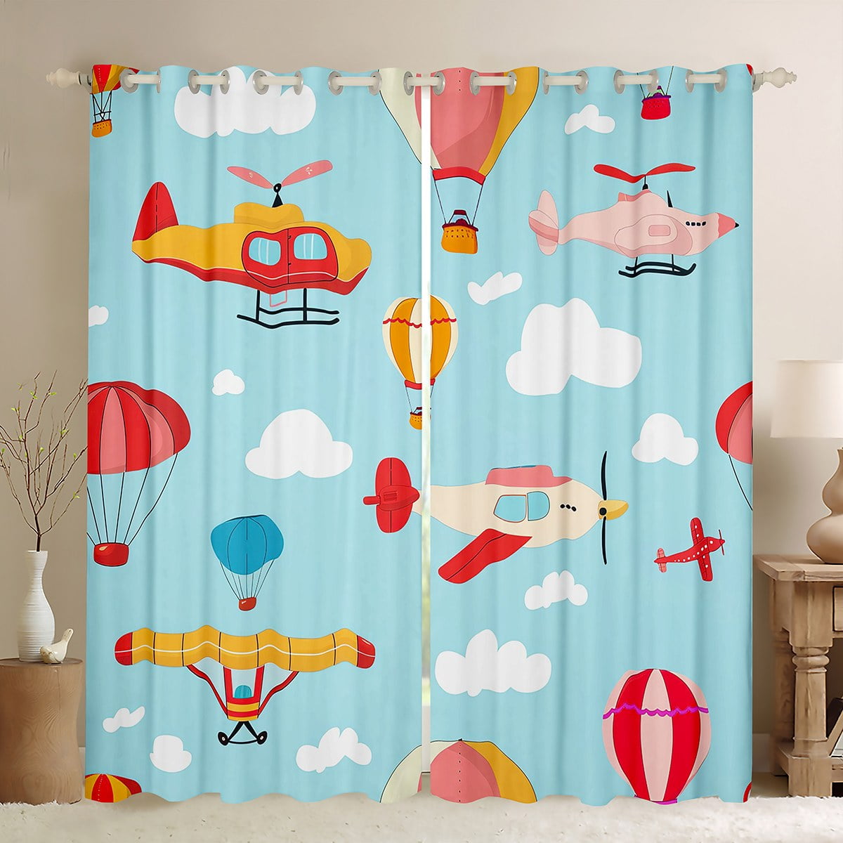 Click here for Erosebridal Cartoon Plane Curtains And Drapes (52x... prices