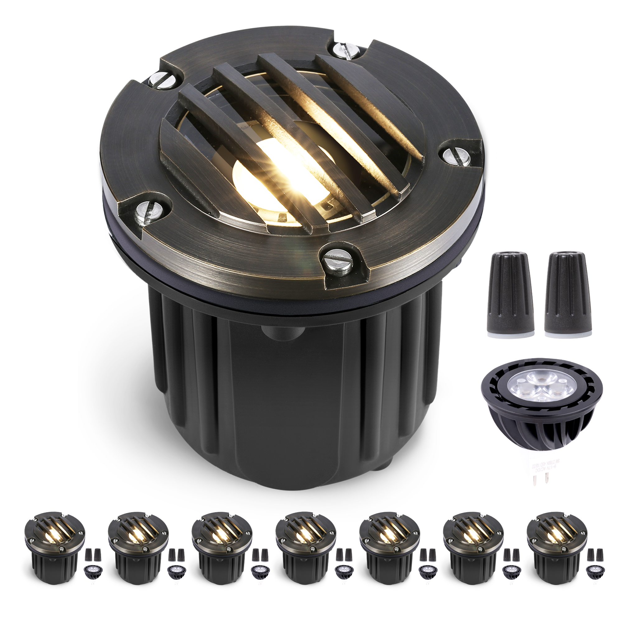 Gardenreet Solid Brass In Ground Lights,12V LED Outdoor Landscape ...