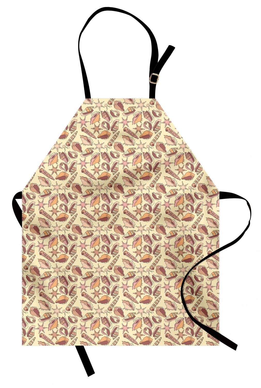 Shell Apron, Abstract Design Different Seashells Doodle Pastel Tone ...