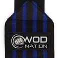 WOD Nation Durable Unisex Black & Dark Blue Weightlifting Wrist Wraps ...