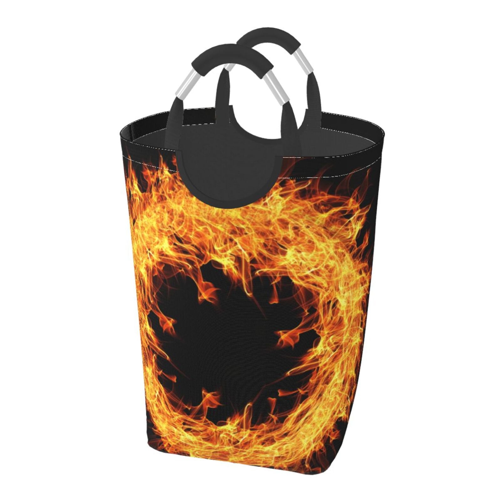 Fire Flame Ring Rectangular Laundry Basket Organizer , Collapsible ...
