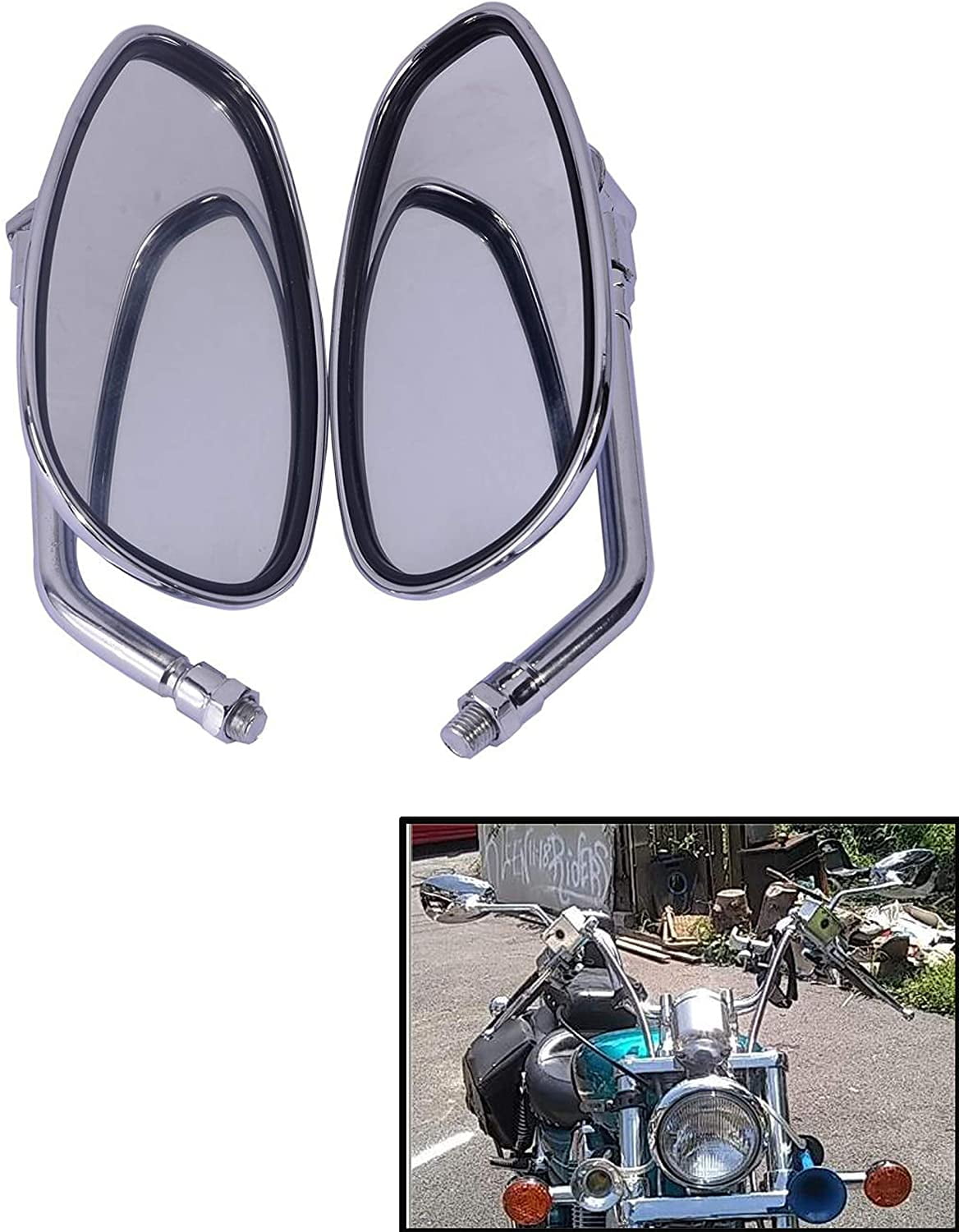 PME Left & Right Hand Side Rear View Mirrors Fit for Honda Motorcycle ...
