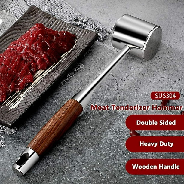 Professional Meat Tenderizer Meat Mallet Hammer Stainless Steel Double