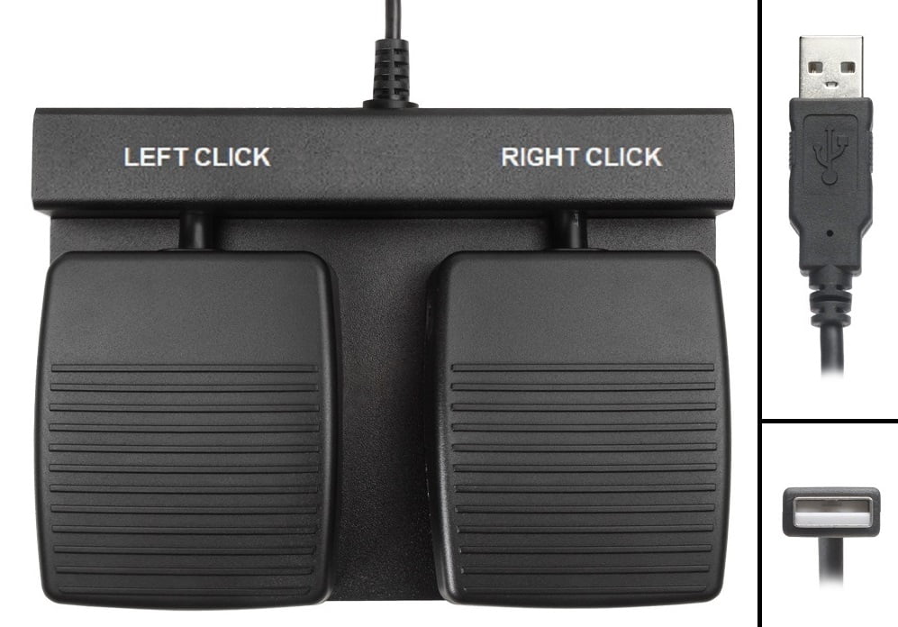 USB Double Button Dual Mouse Click Foot Pedal - Walmart.com