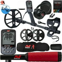 "Minelab Equinox 800 Multi-IQ Metal Detector Bundle with 6"" & 15"" Coils, Lower Shafts, Pro ...