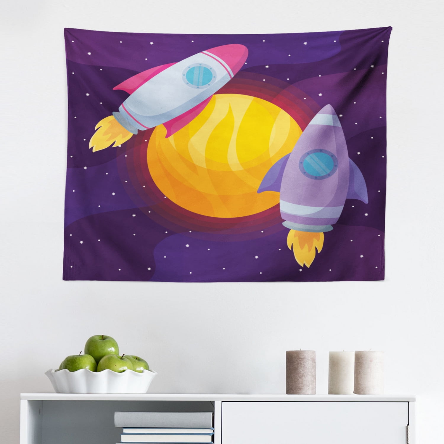 Universe Tapestry, Solar System Print of Various Planets Galaxy ...
