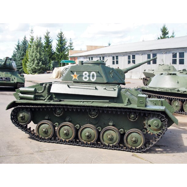 T-80 (light tank) in the Kubinka Museum.-20 Inch By 30 Inch Laminated ...