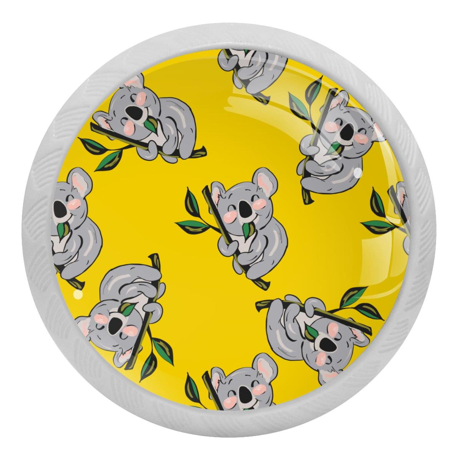 4PCS Round Koala Cabinet Fluorescence Knob Glowing in the Dark ...