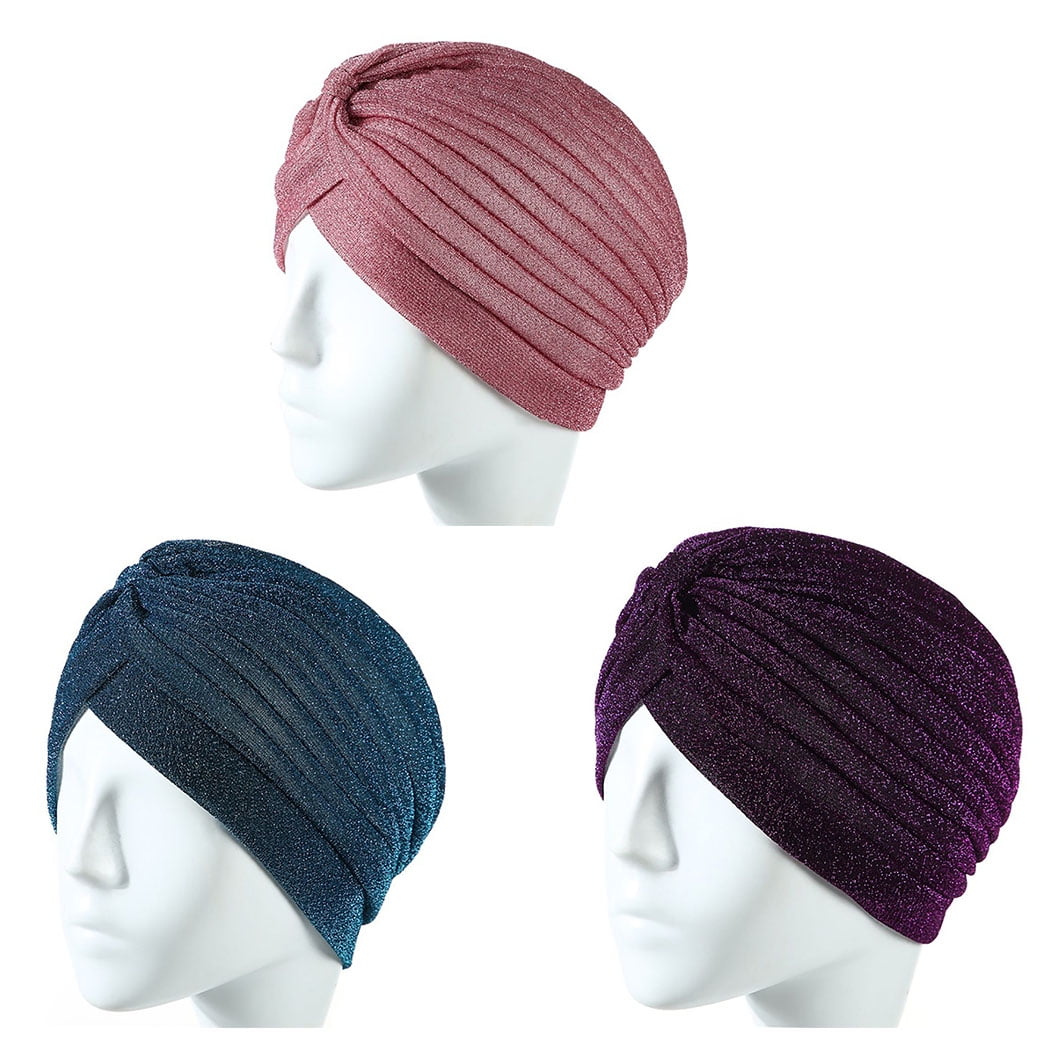 Click here for Coofit 3pcs Turban Hat Fashion Wrinkle Stretchy Ch... prices
